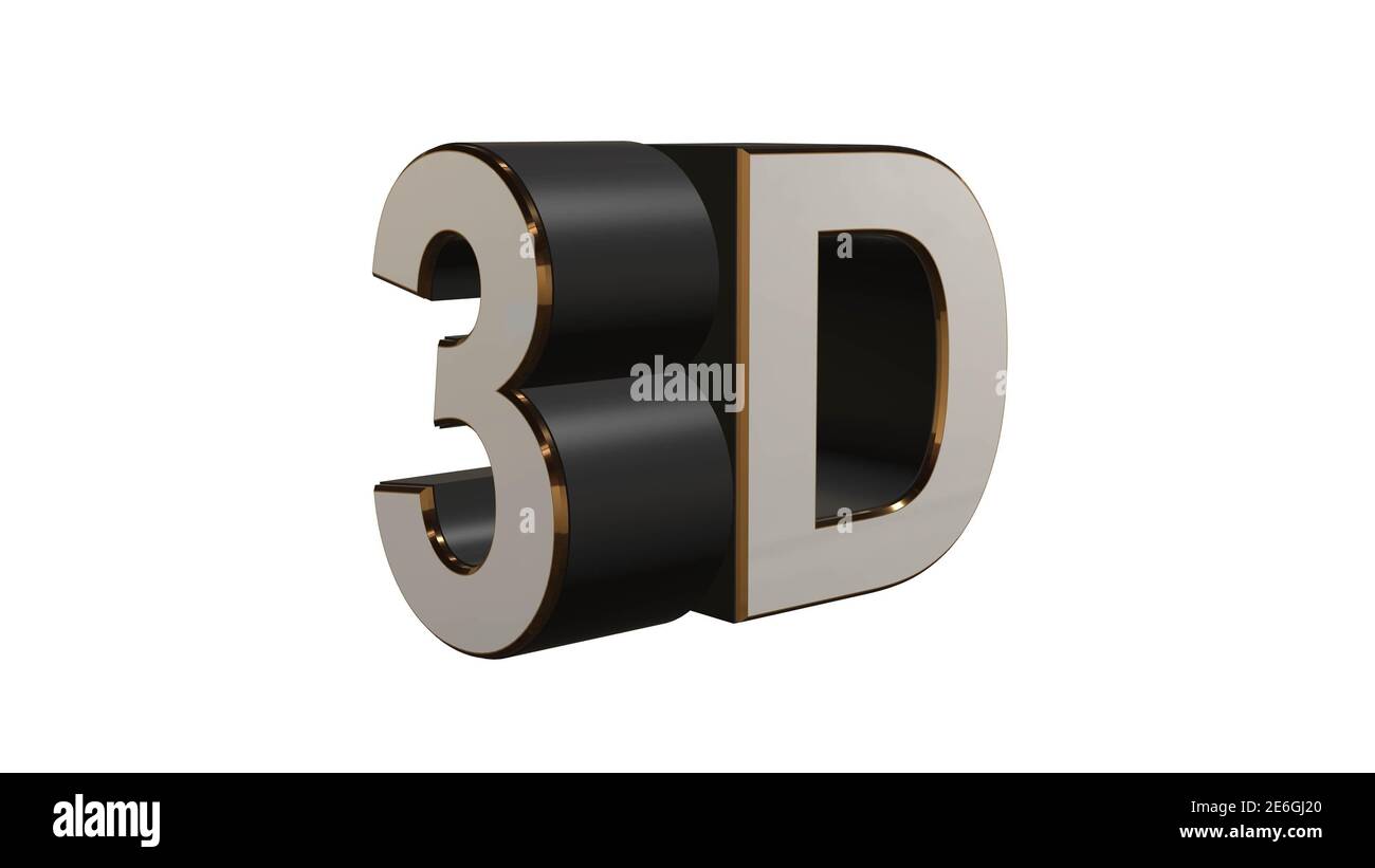 3D sign - graphic elements in metal design isolated on white background ...