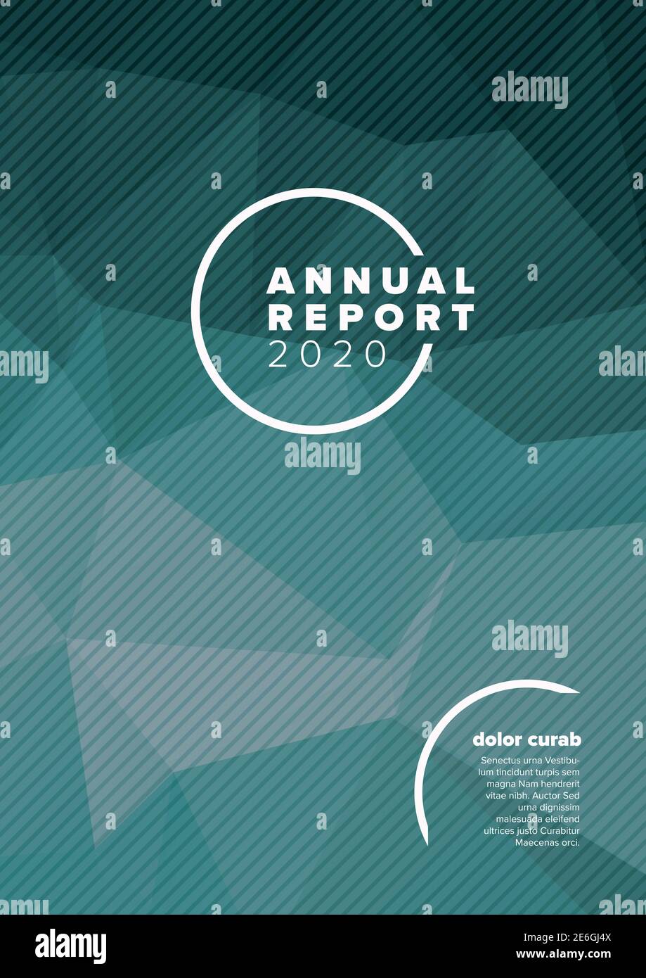 Vector abstract annual report cover template with sample text and ...