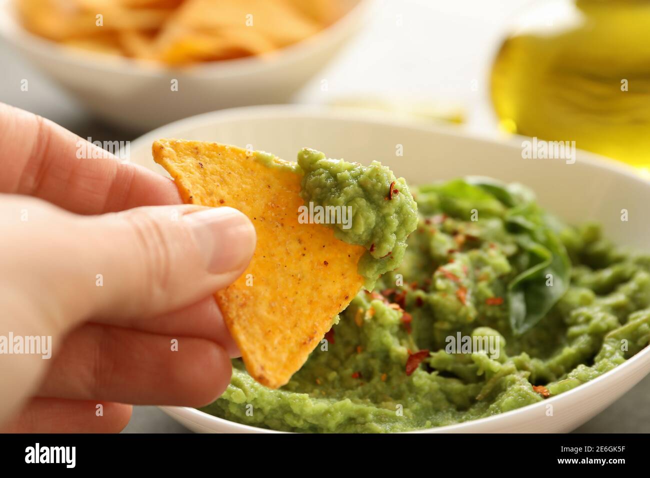 Food dips female hi-res stock photography and images - Alamy