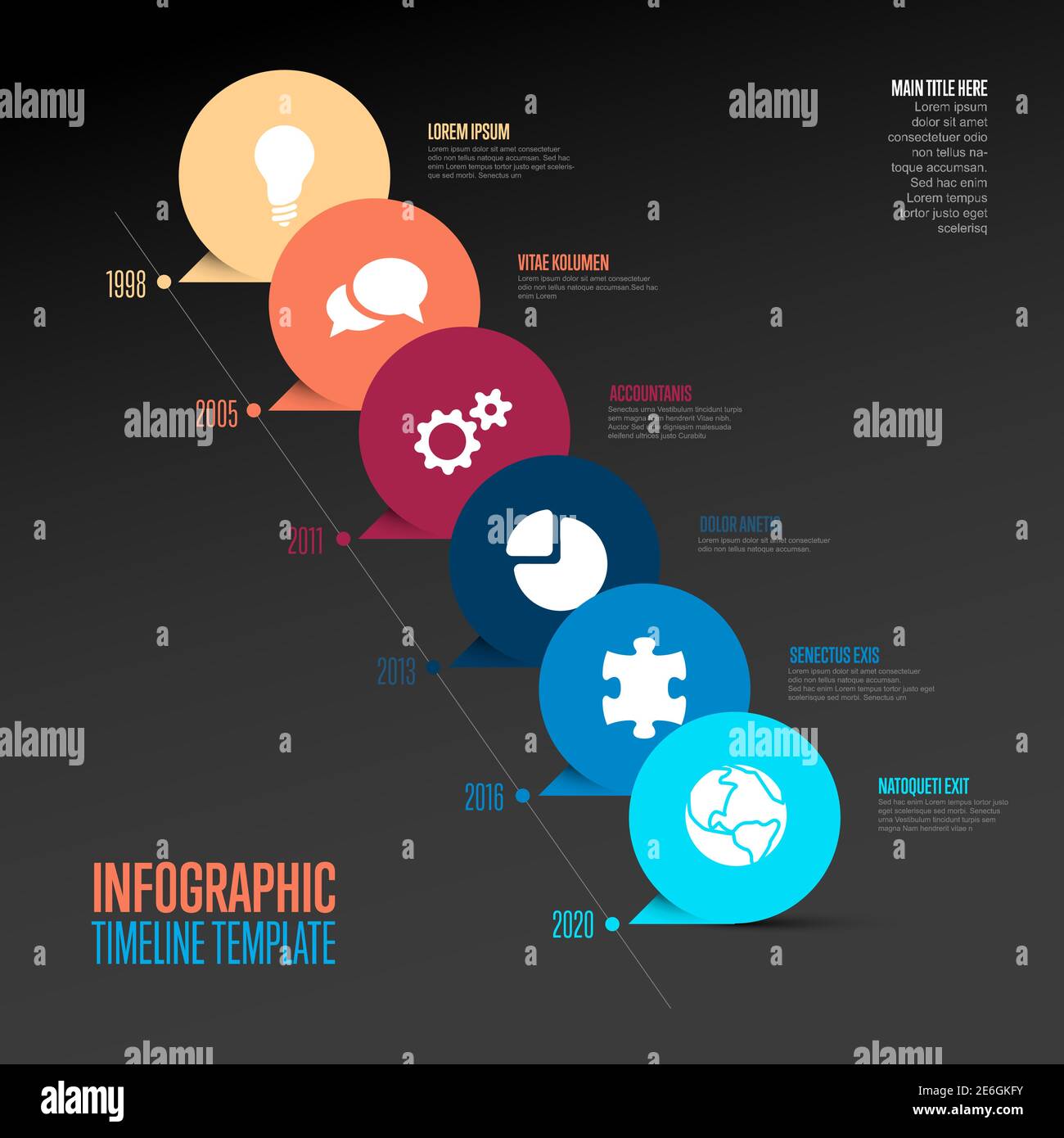 Vector Infographic Company Milestones Timeline Template with pointers ...