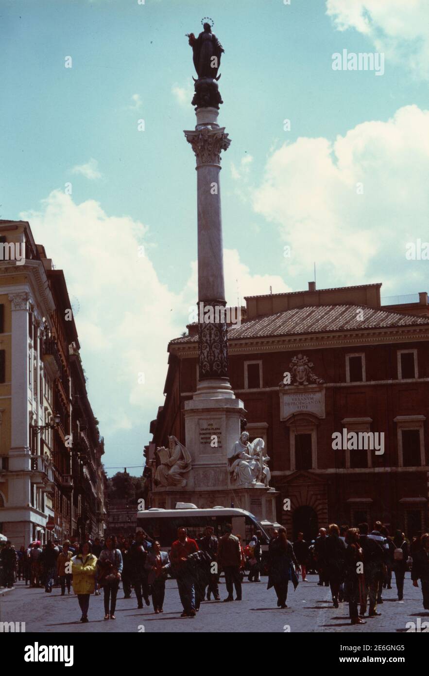 View of the Column of the Immaculate Conception, Rome, Italy 1990s ...