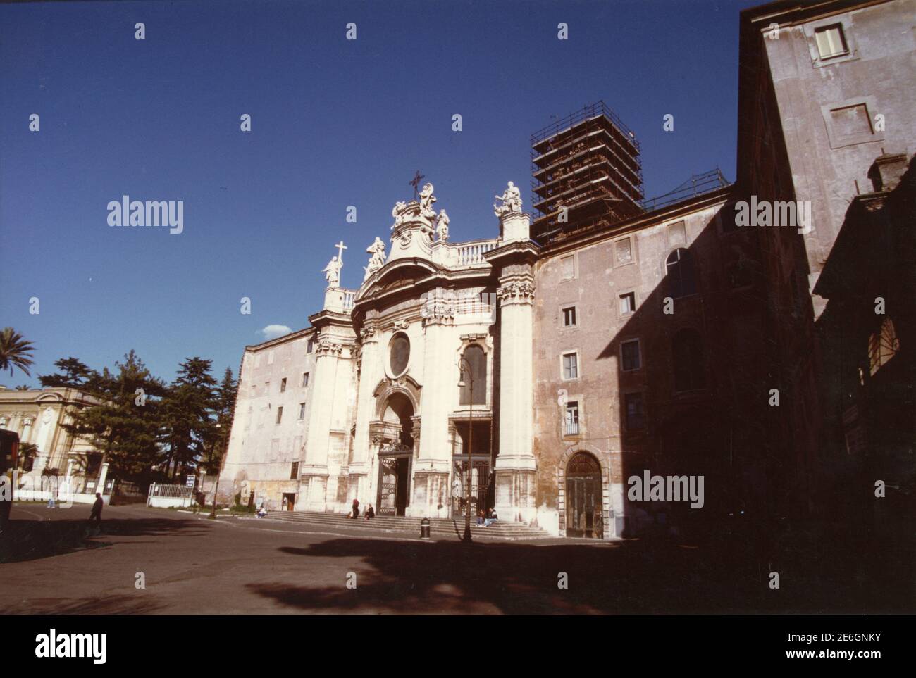 View of Holy Cross of Jerusalem church, Rome, Italy 1990s Stock Photo ...