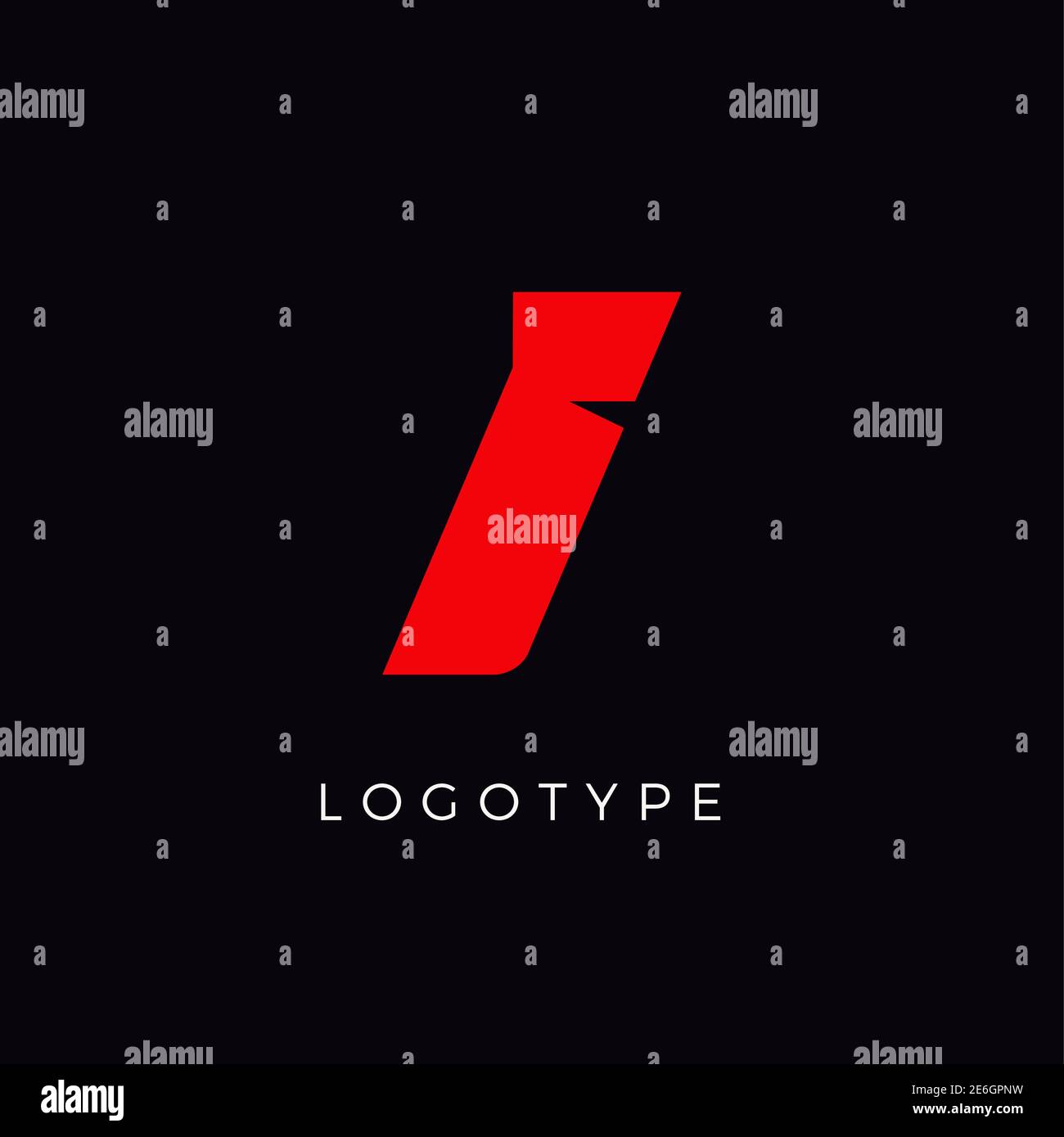 Speed letter I. Red race monogram logo. Italic bold racing style vector ...