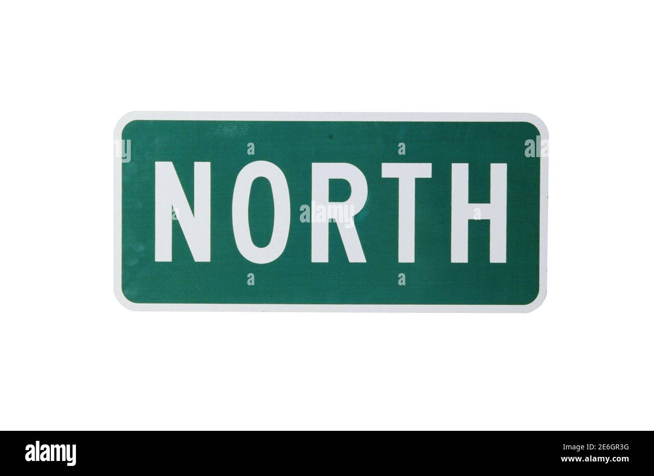 Green north traffic sign isolated on white background Stock Photo - Alamy