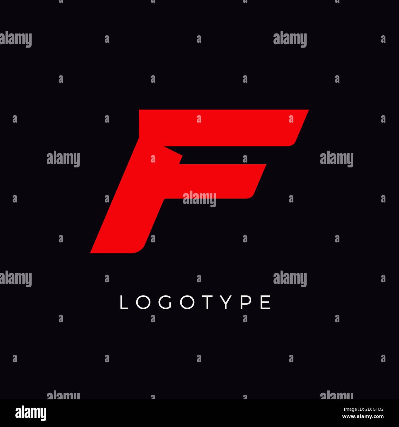 Speed letter F. Red race monogram logo. Italic bold racing style vector ...