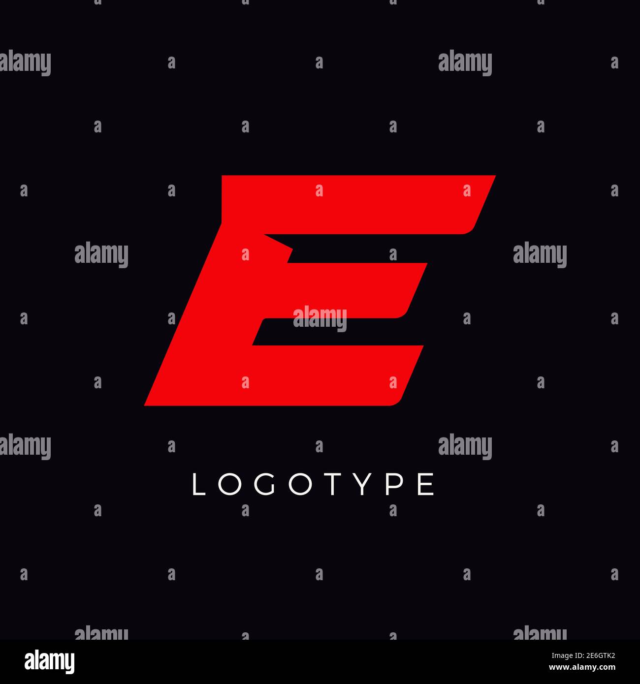 Speed letter E. Red race monogram logo. Italic bold racing style vector ...