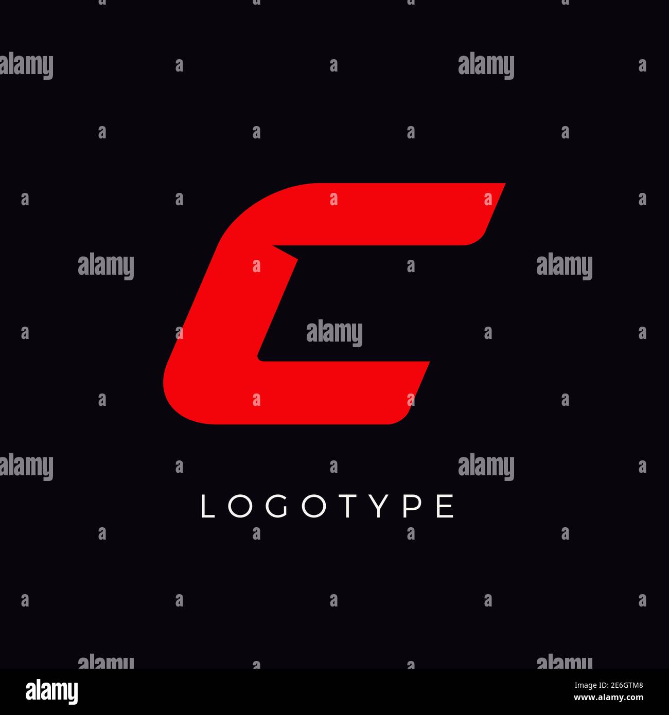 Speed letter C. Red race monogram logo. Italic bold racing style vector ...