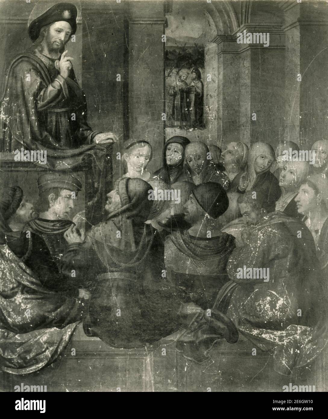 Saint Jaime preaching, painting by Italian artist Paolo da San Leocadio ...