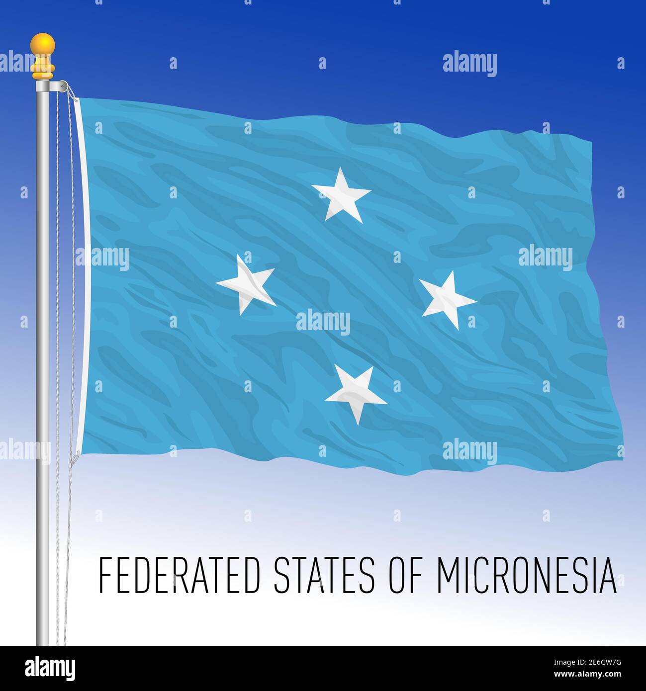 Federates States of Micronesia flag, country of oceania, vector ...