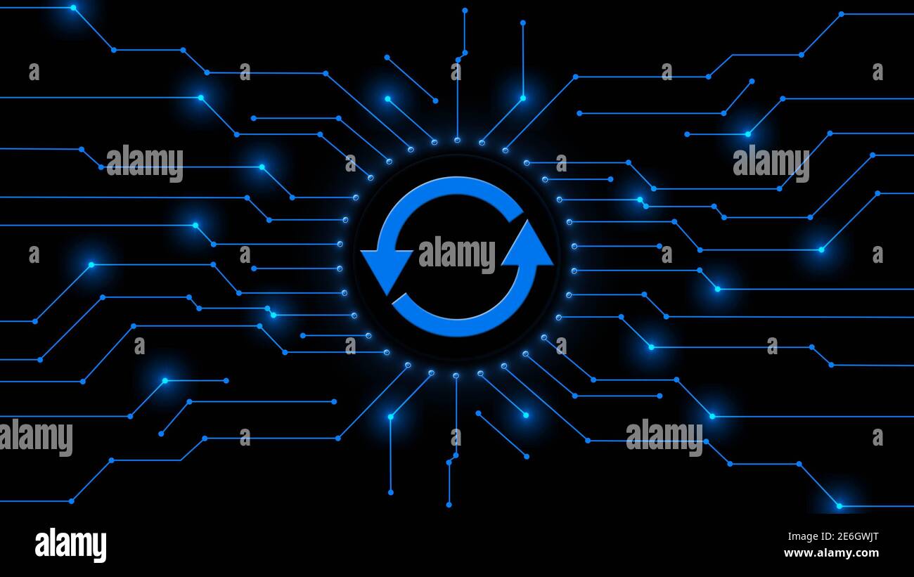 Update sign centered into information connecting lines - abstract cyber ...