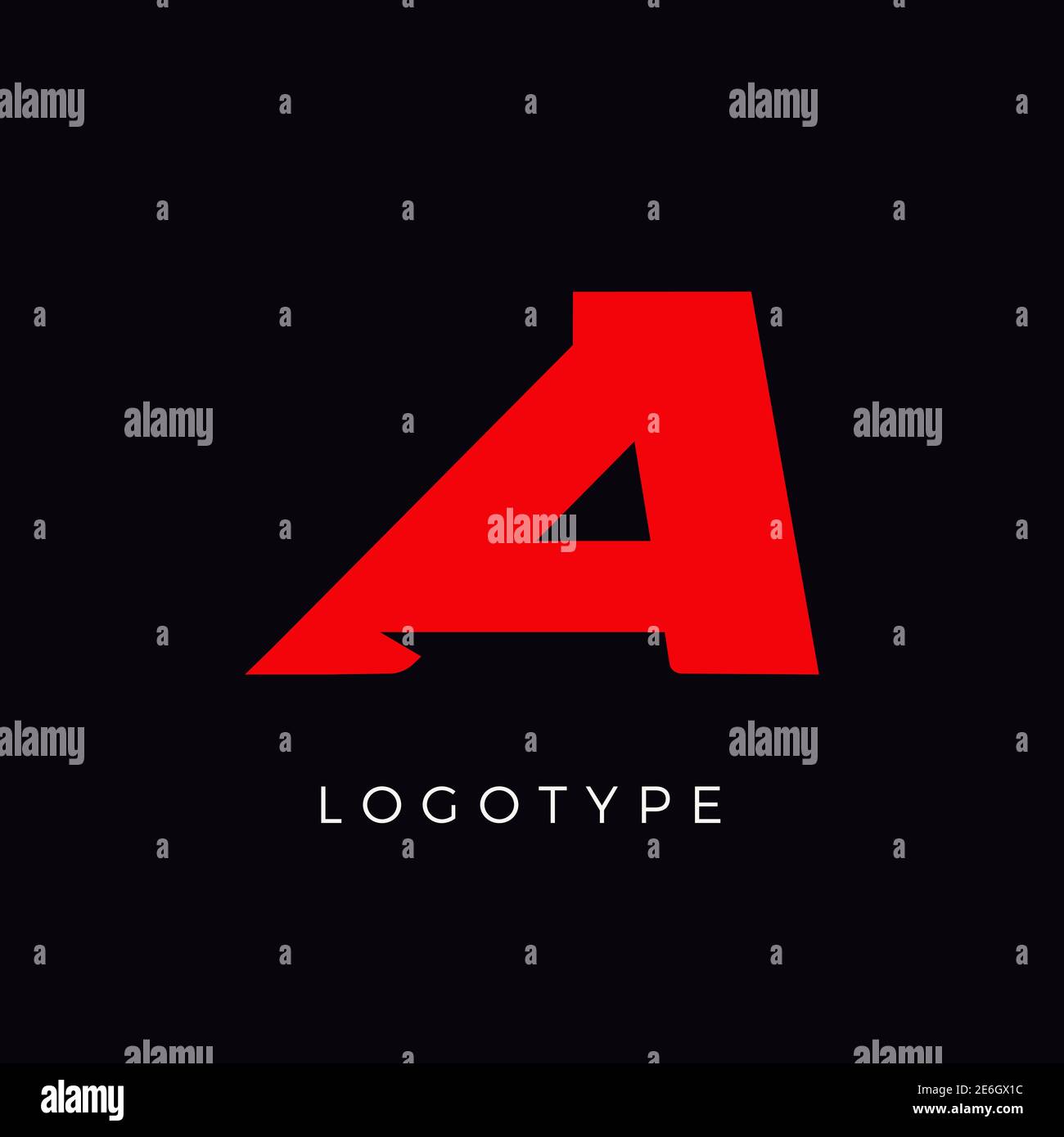 Speed letter A. Red race monogram logo. Italic bold racing style vector ...