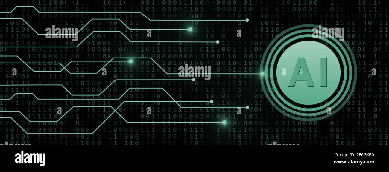 AI Artificial Intelligence - symbol on button with information ...