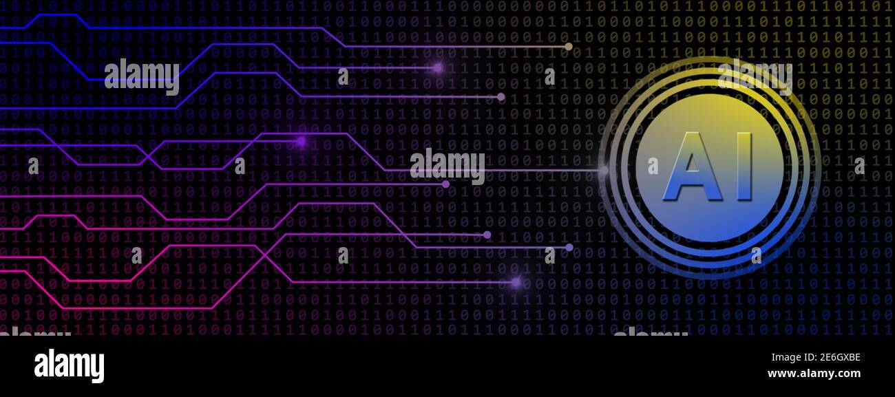 AI Artificial Intelligence - symbol on button with information ...