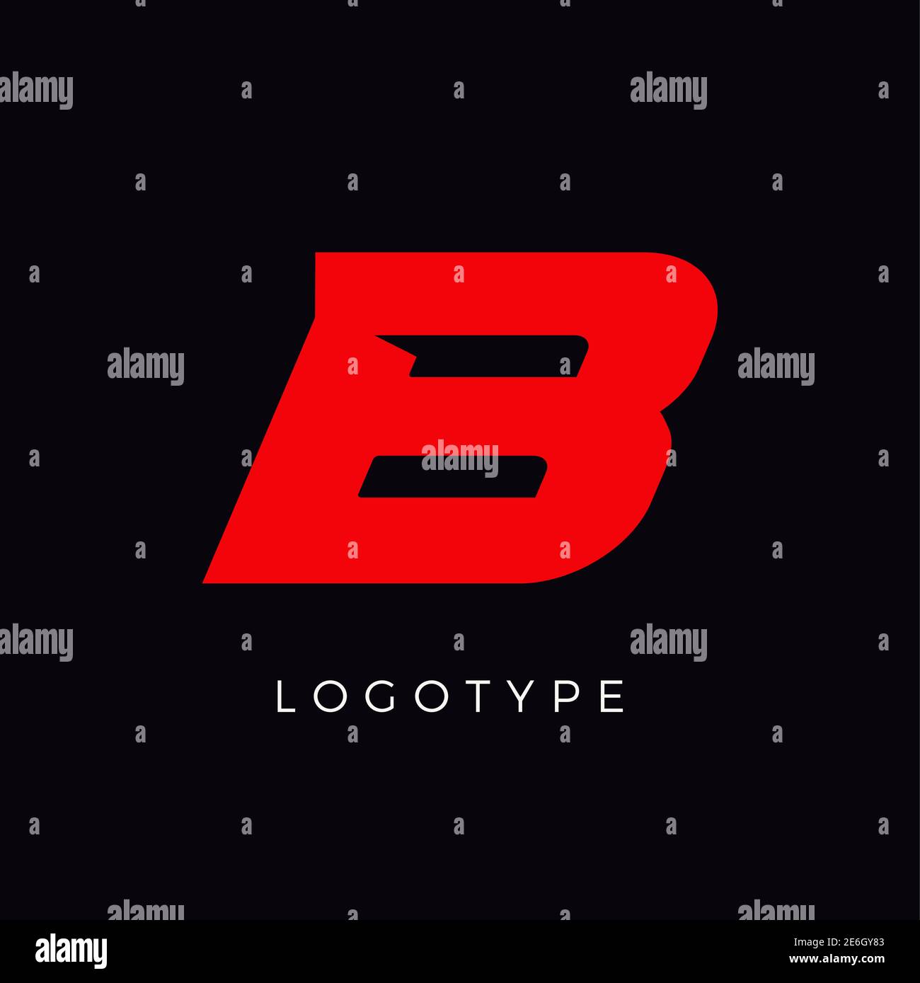 Speed letter B. Red race monogram logo. Italic bold racing style vector ...