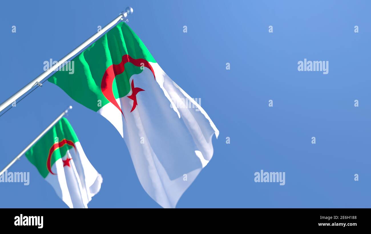 3d rendering algeria flag waving hi-res stock photography and images ...