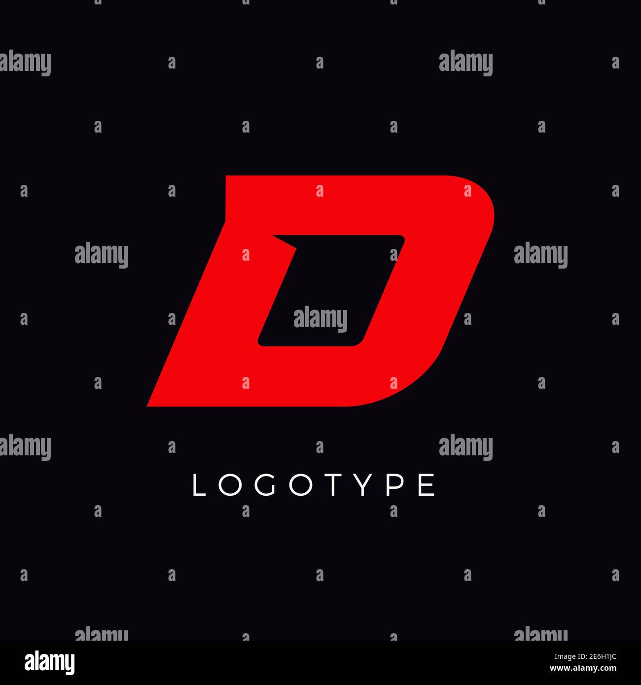 Speed letter D. Red race monogram logo. Italic bold racing style vector ...