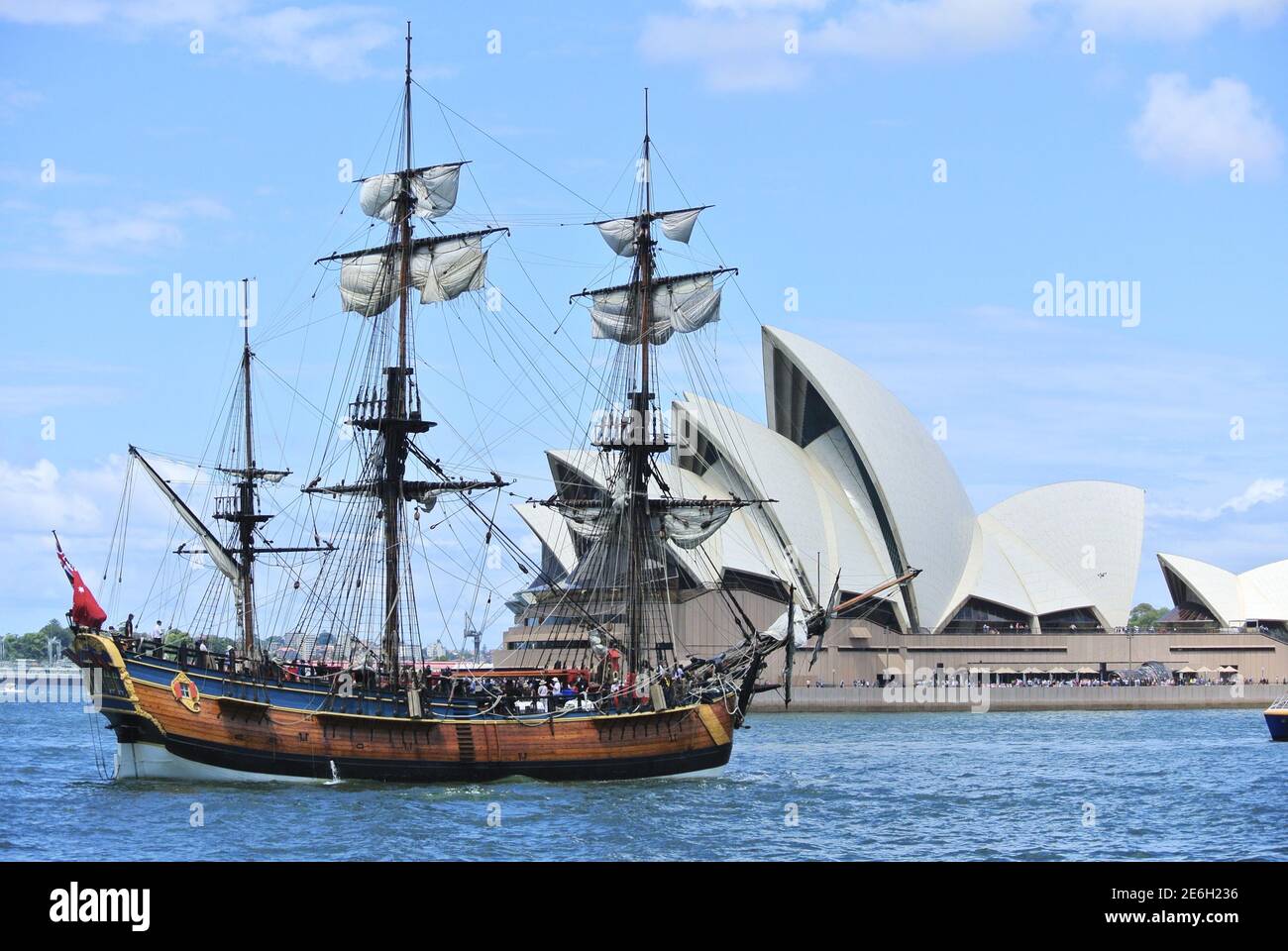 SYDNEY, AUSTRALIA - Jan 26, 2016: James Cook's boat which name is ...