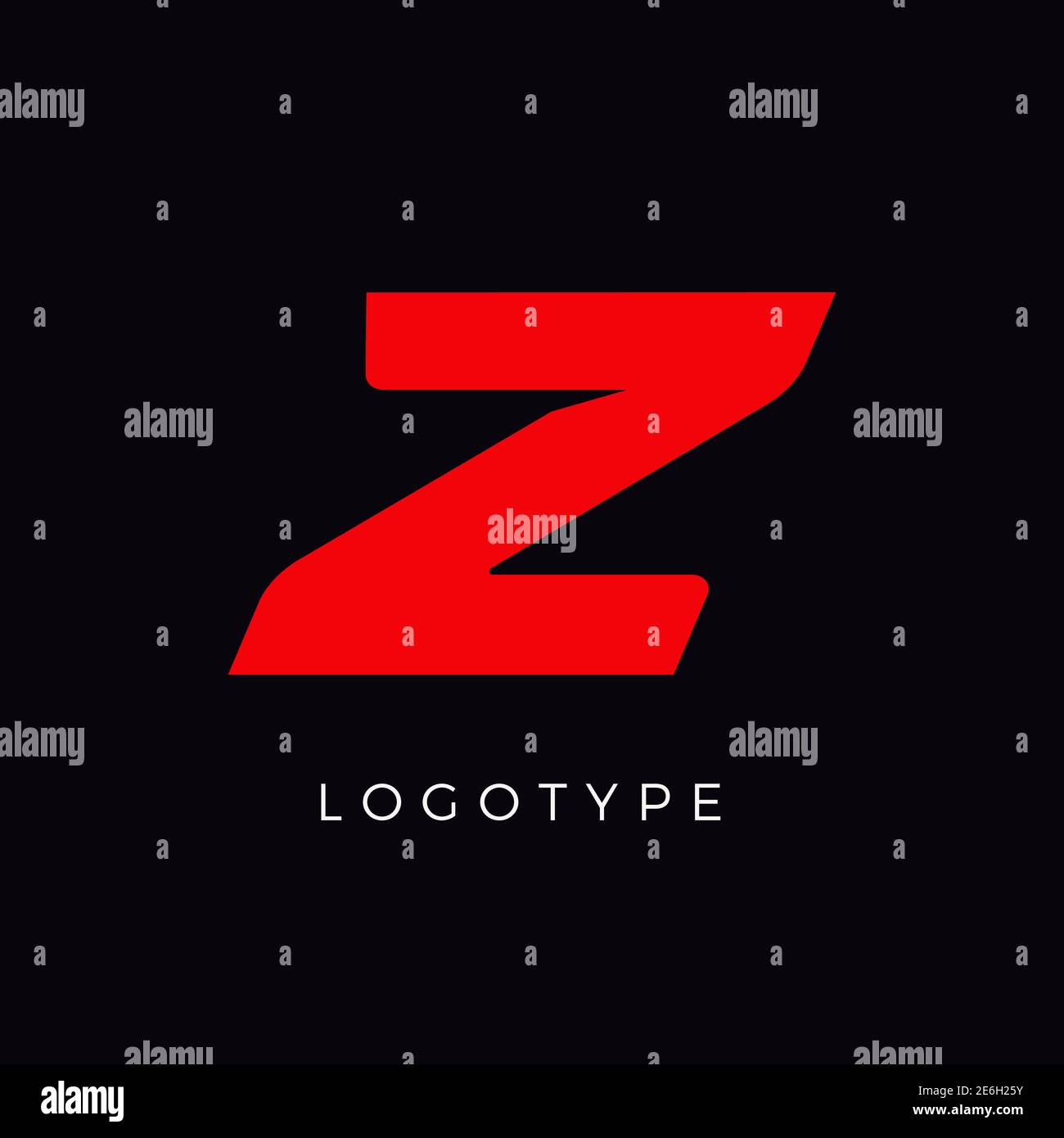 Speed letter Z. Red race monogram logo. Italic bold racing style vector ...