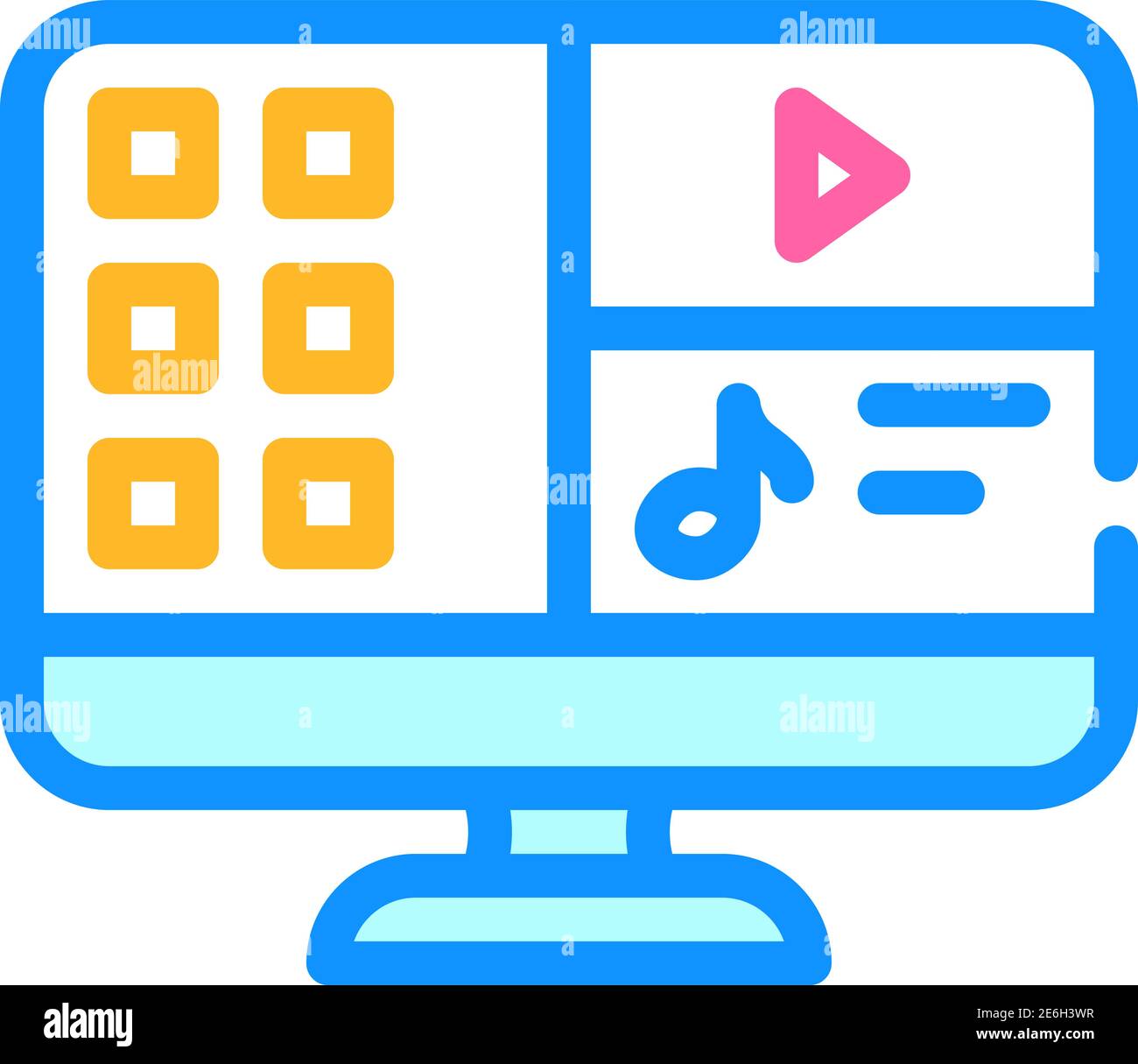 media files operating system color icon vector illustration Stock ...