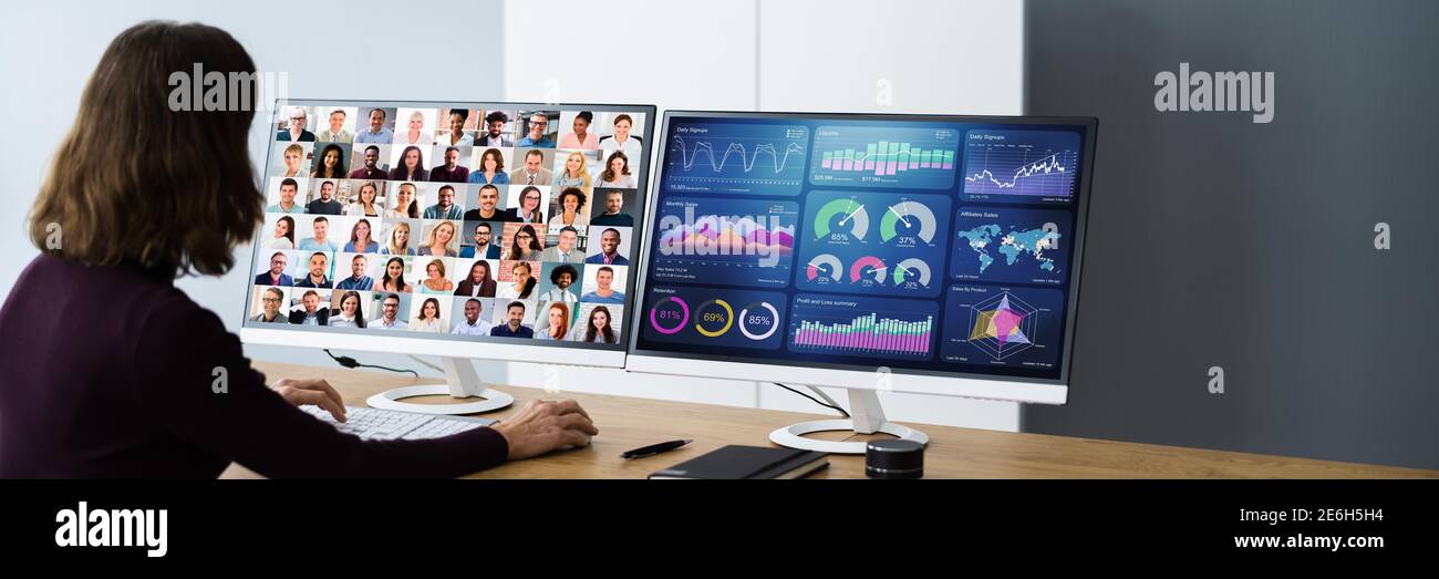 Elearning Business Online Video Conference Webinar Meeting Stock Photo ...
