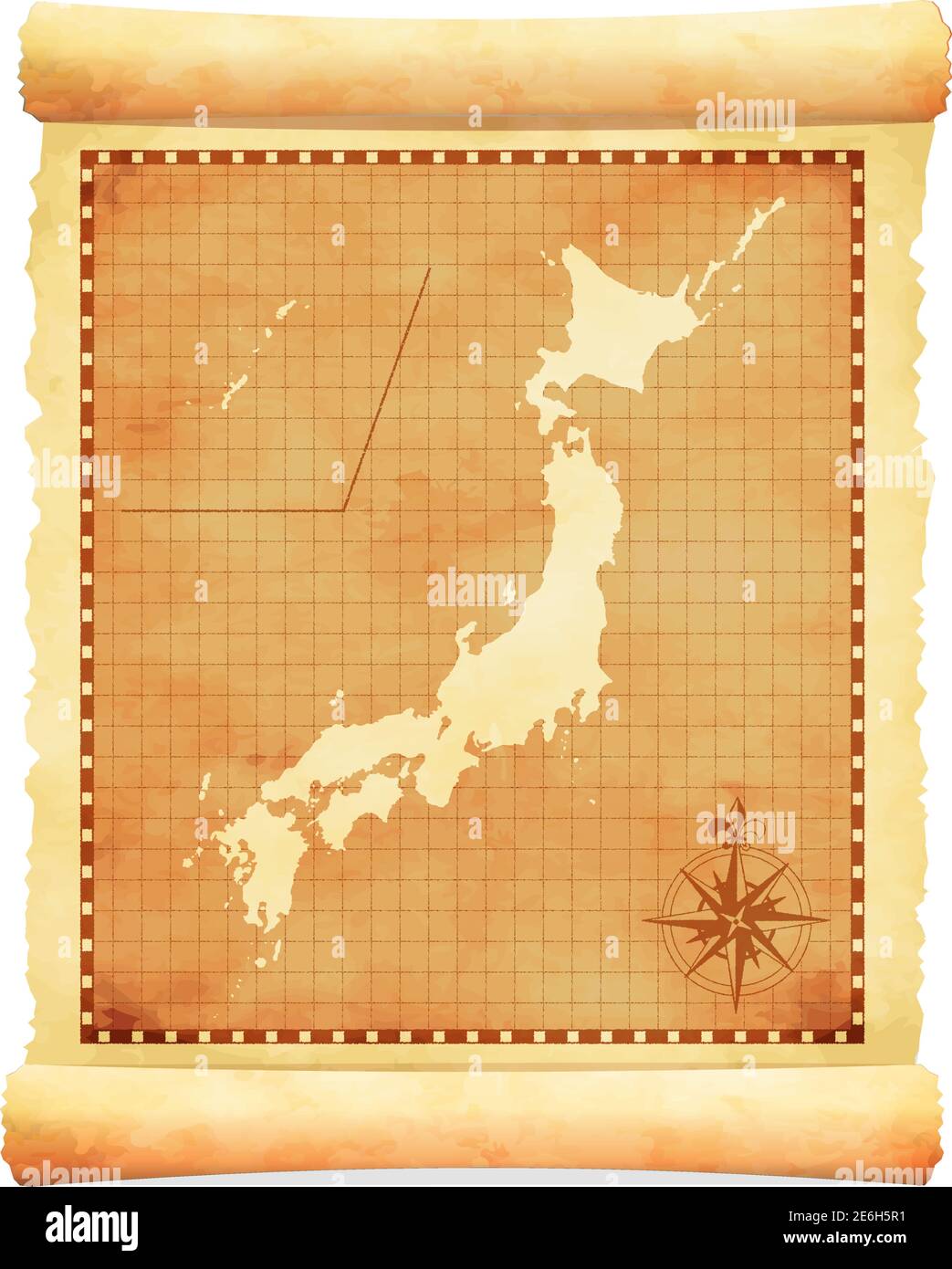 Old vintage Japan map vector illustration Stock Vector Image & Art - Alamy