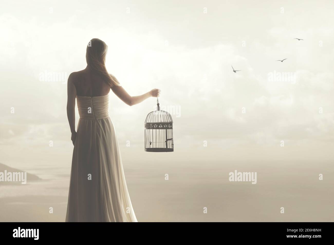 Woman frees bird hi-res stock photography and images - Alamy