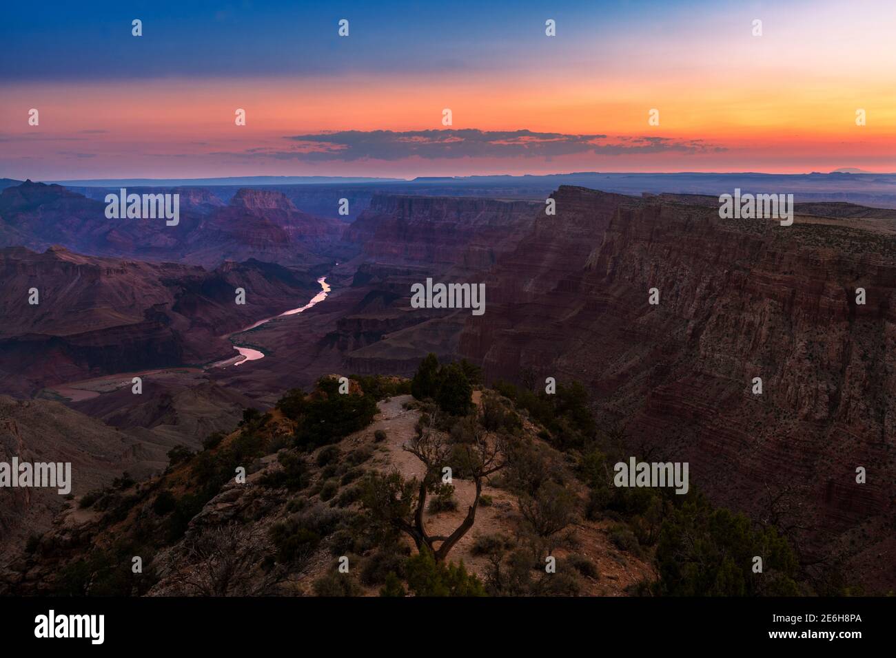 Scenic view of the Grand Canyon and the Colorado River from the Desert ...
