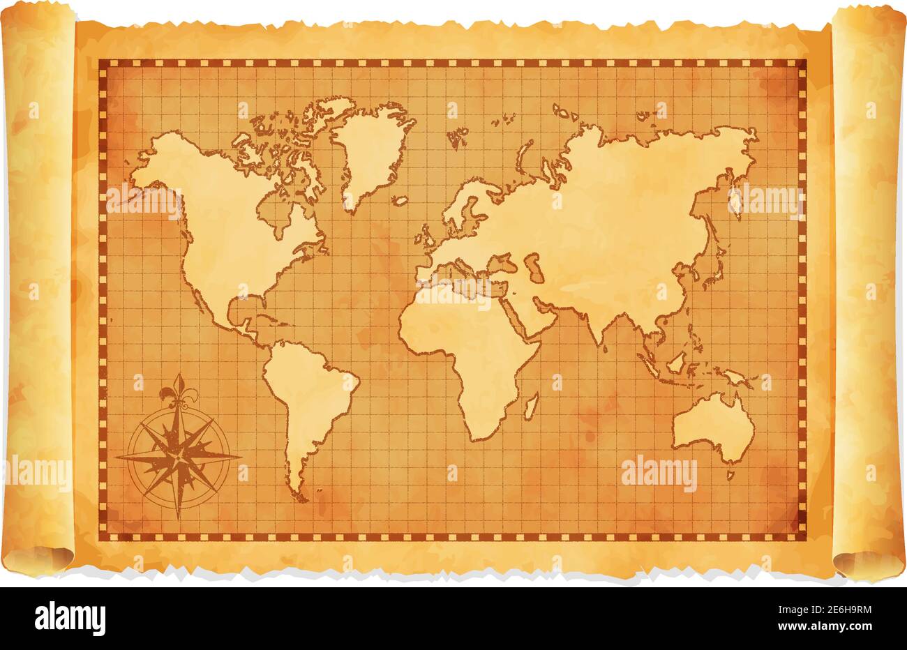 Old vintage world map vector illustration Stock Vector Image & Art - Alamy