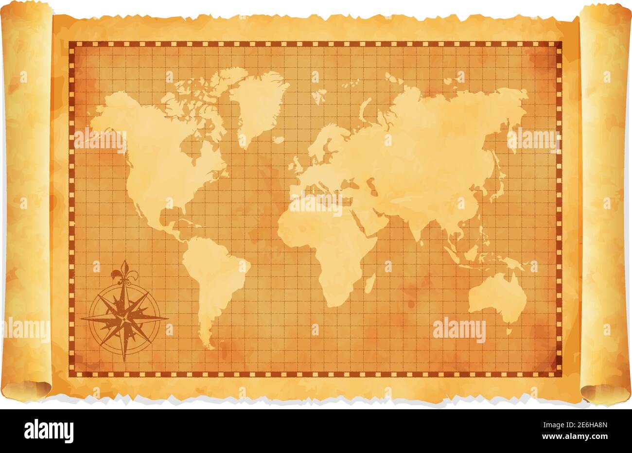 Old vintage world map vector illustration Stock Vector Image & Art - Alamy