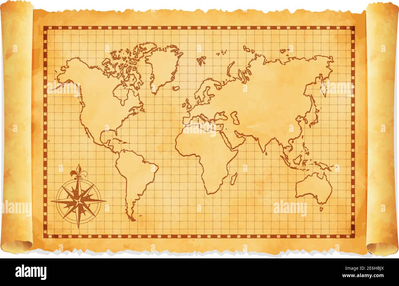 Old vintage world map vector illustration Stock Vector Image & Art - Alamy
