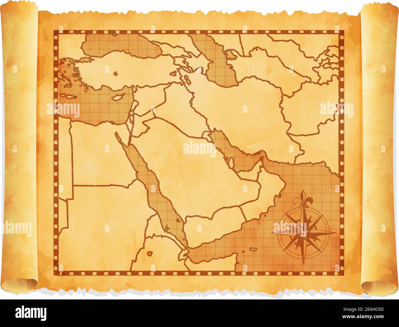 Old vintage middle east ( western asia ) map vector illustration Stock ...
