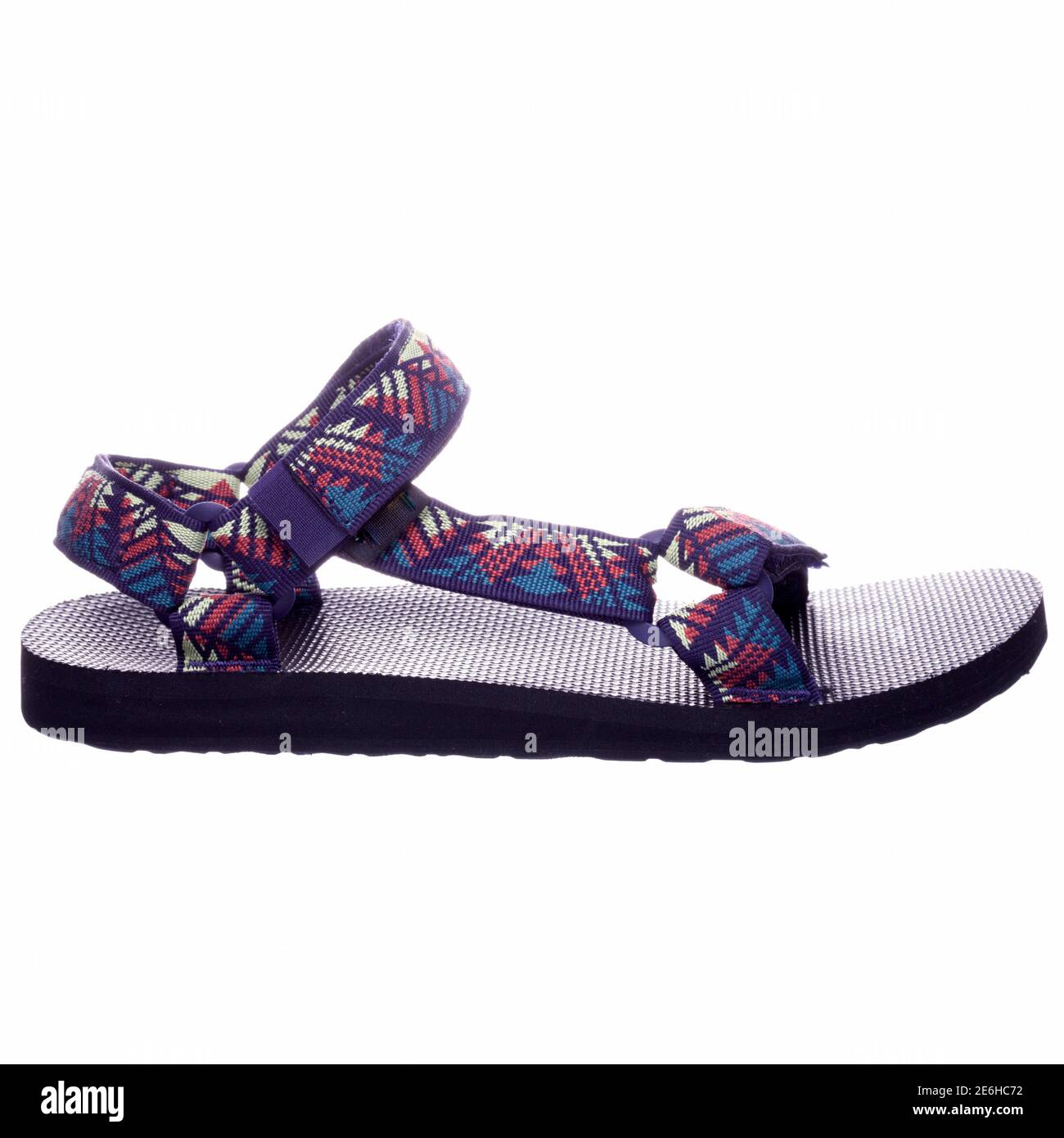 Light summer sandals for walking. Summer shoes. Side view of slippers ...