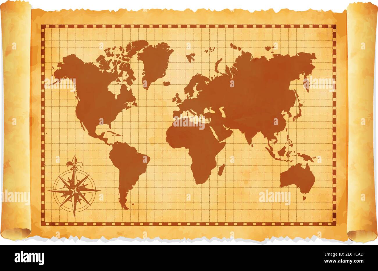 Old vintage world map vector illustration Stock Vector Image & Art - Alamy