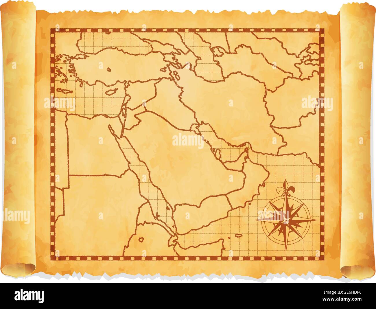 Old vintage middle east ( western asia ) map vector illustration Stock ...