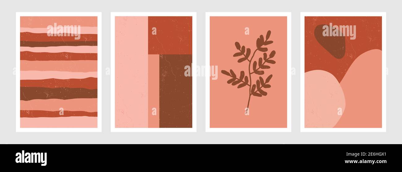 A set of four art print templates featuring different themes - stripes ...
