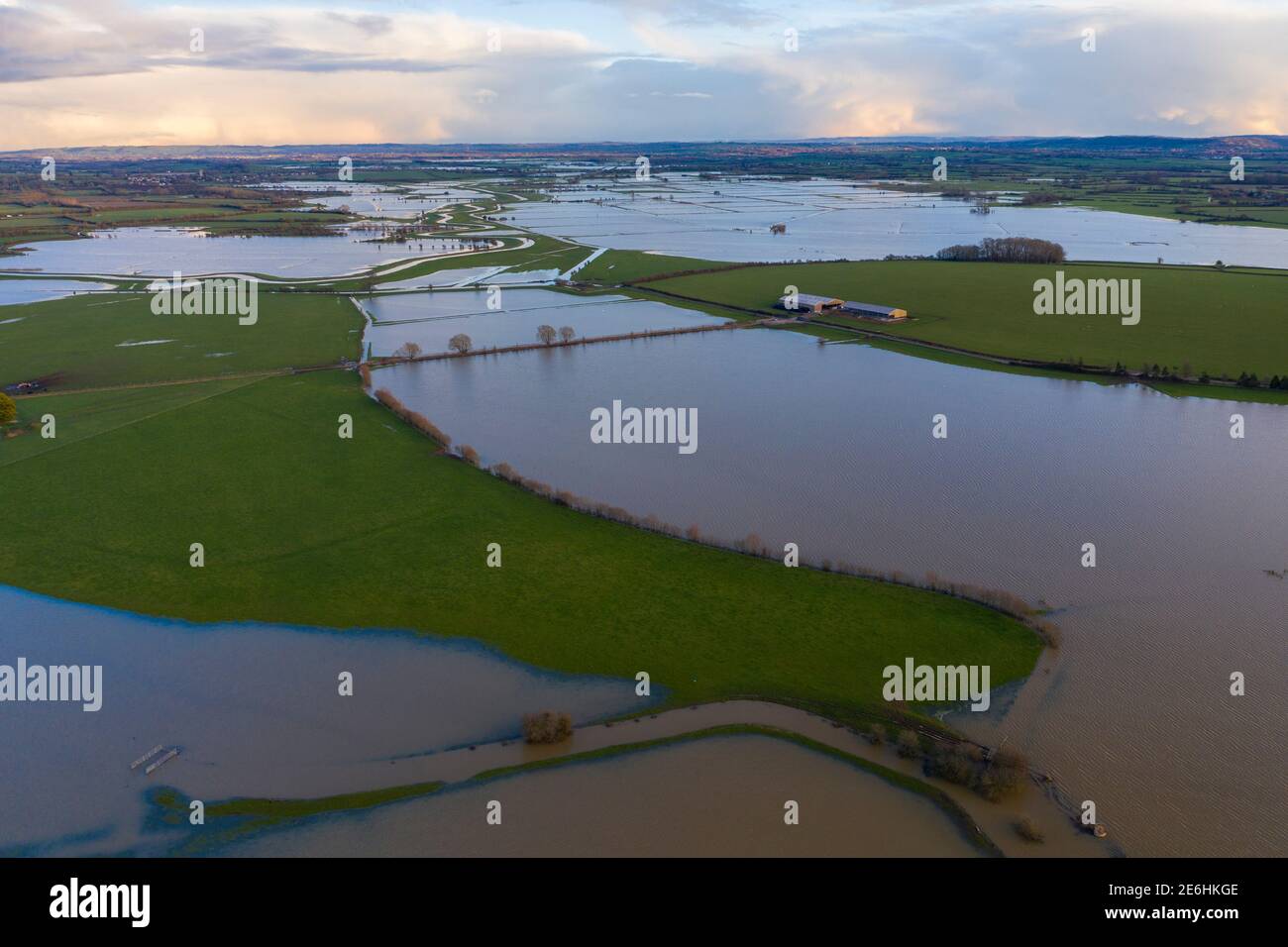 Aerial flooding somerset levels hi-res stock photography and images - Alamy