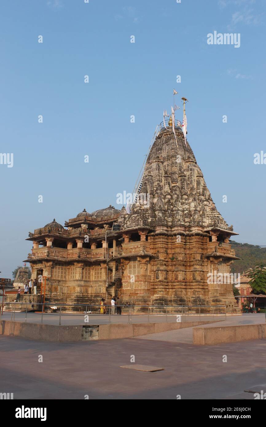 Side view. Shamlaji temple dedicated to Vishnu or Krishna. Aravali ...