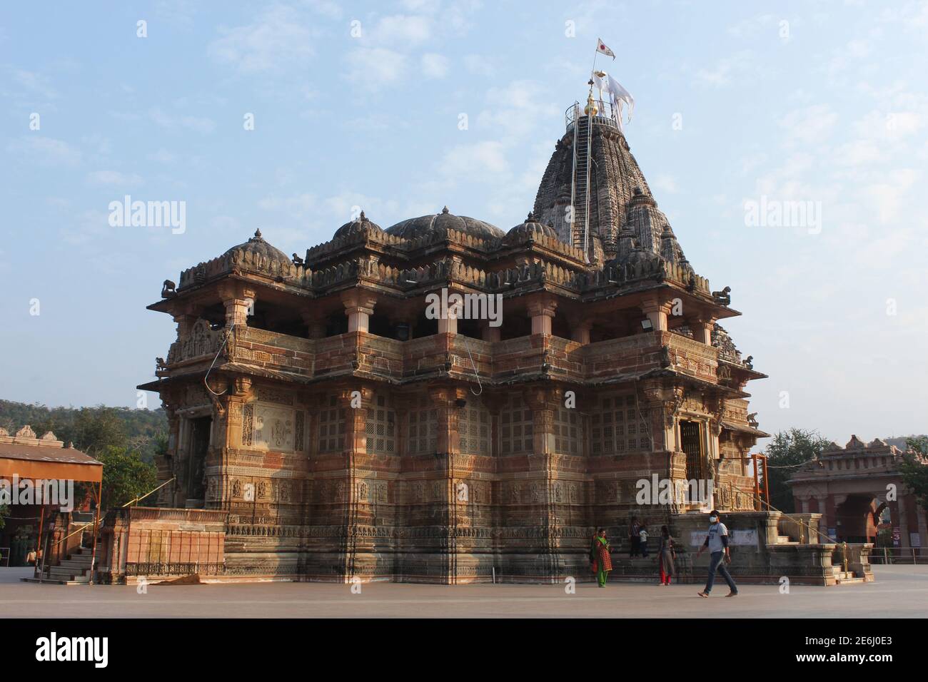 Side view. Shamlaji temple dedicated to Vishnu or Krishna. Aravali ...