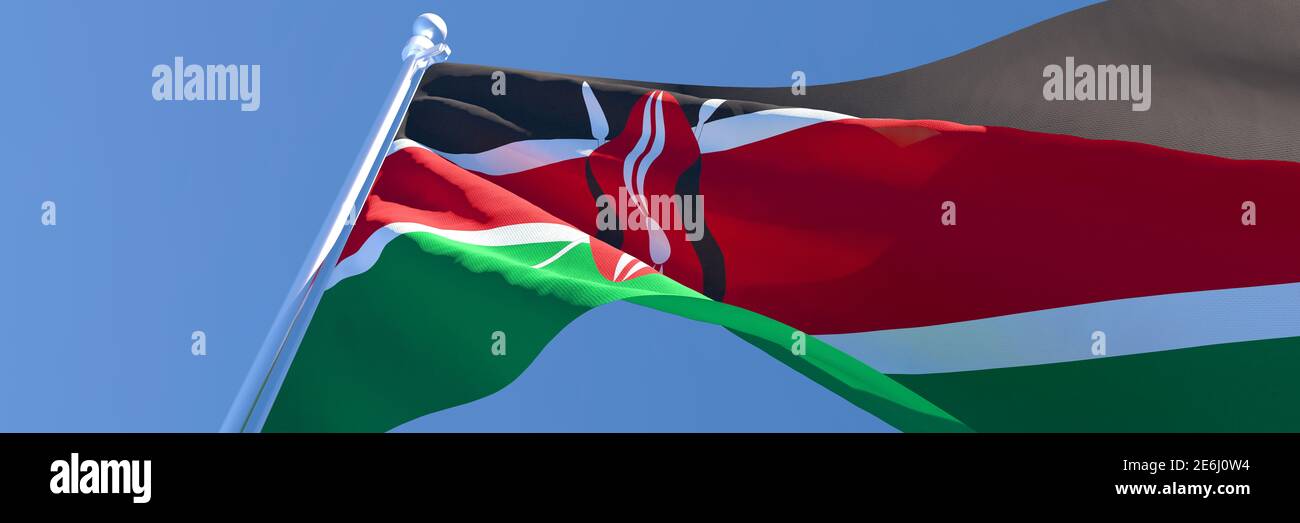 3d rendering kenya flag waving hi-res stock photography and images - Alamy