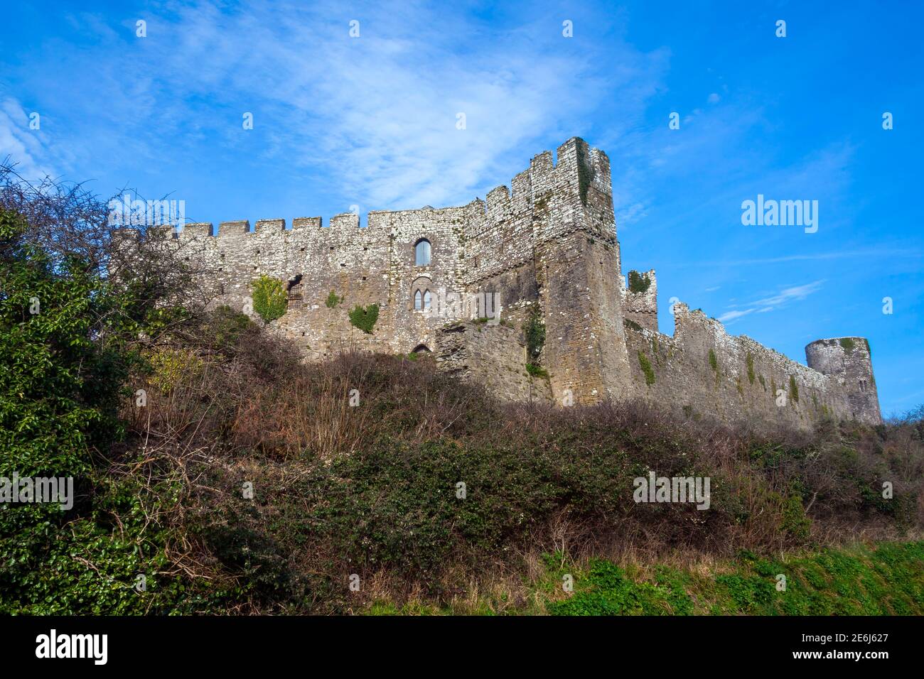Manorbier Castle in Pembrokeshire south Wales UK which is an 11th ...