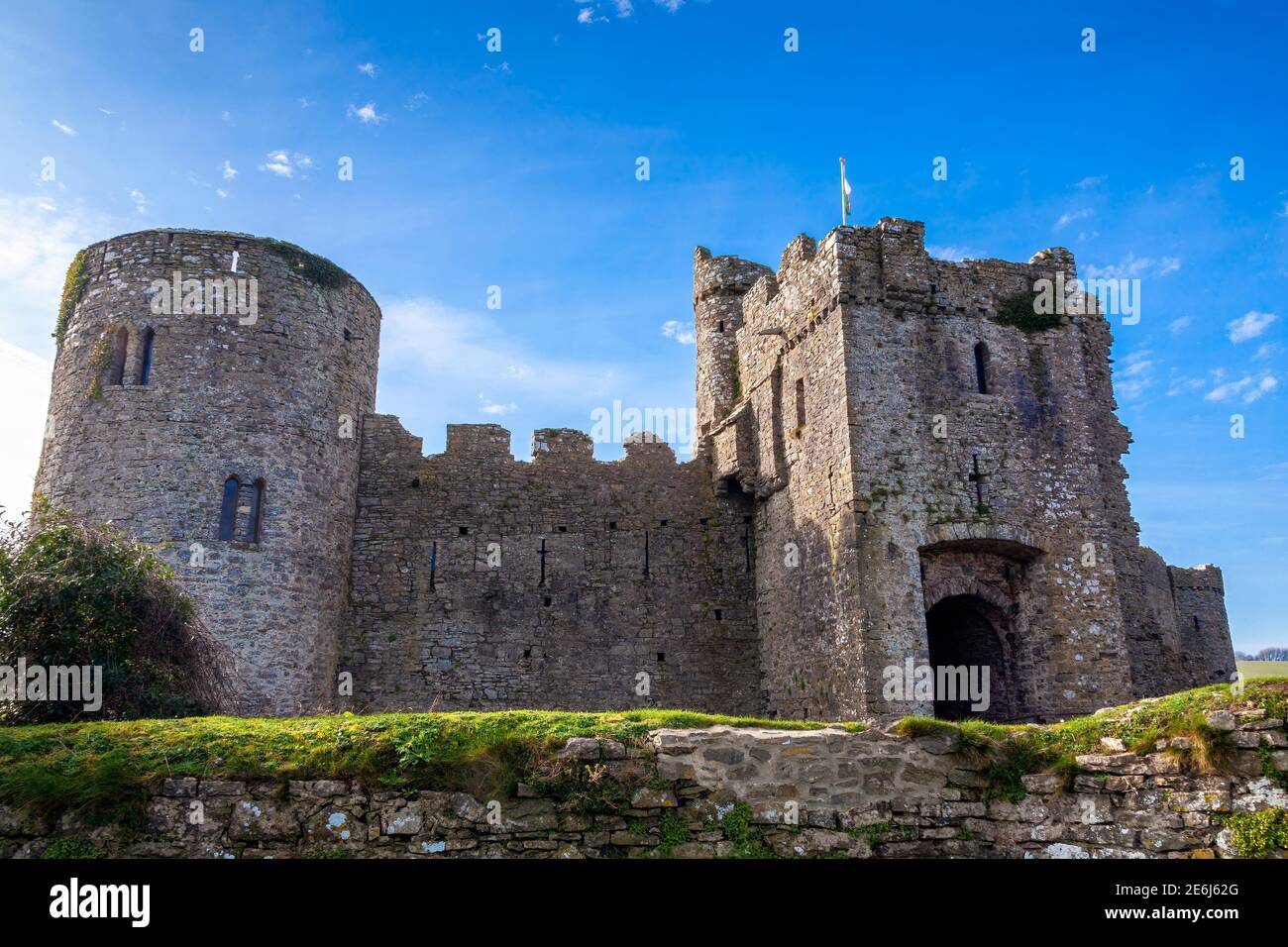Manorbier Castle in Pembrokeshire south Wales UK which is an 11th ...