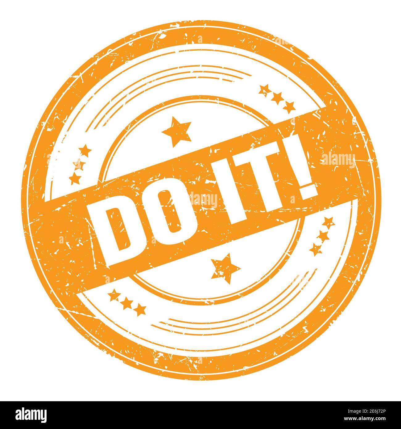 DO IT! text on orange round grungy texture stamp Stock Photo - Alamy