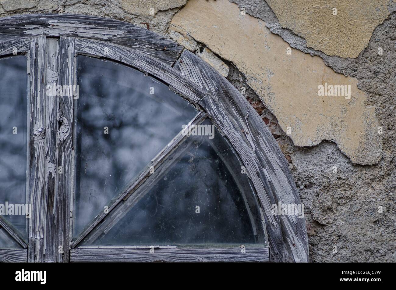 old round wooden windows Stock Photo - Alamy