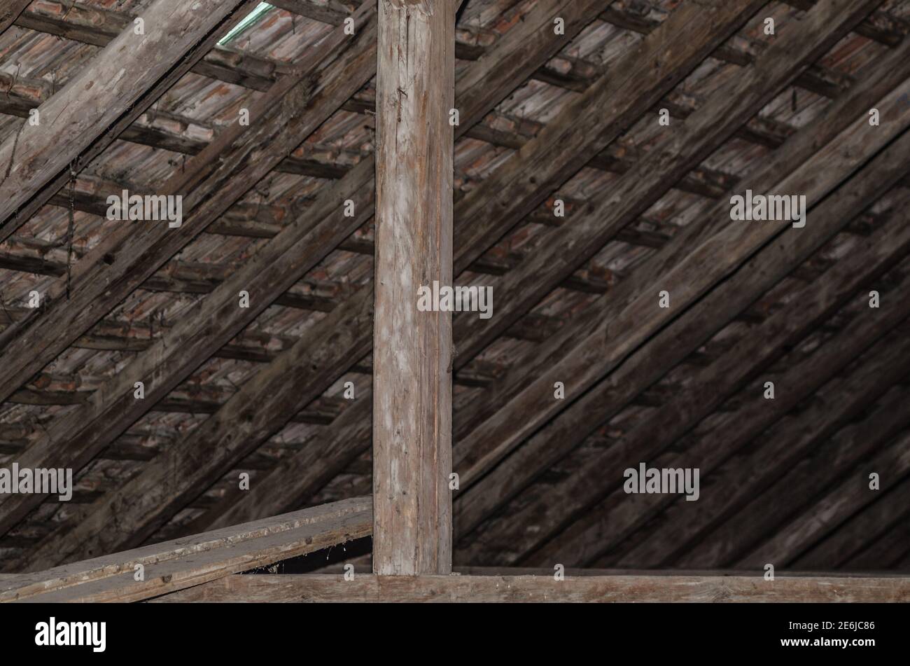 old attic space with wood Stock Photo - Alamy