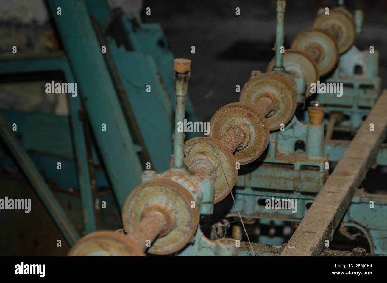 old machinery in a spinning factory Stock Photo - Alamy