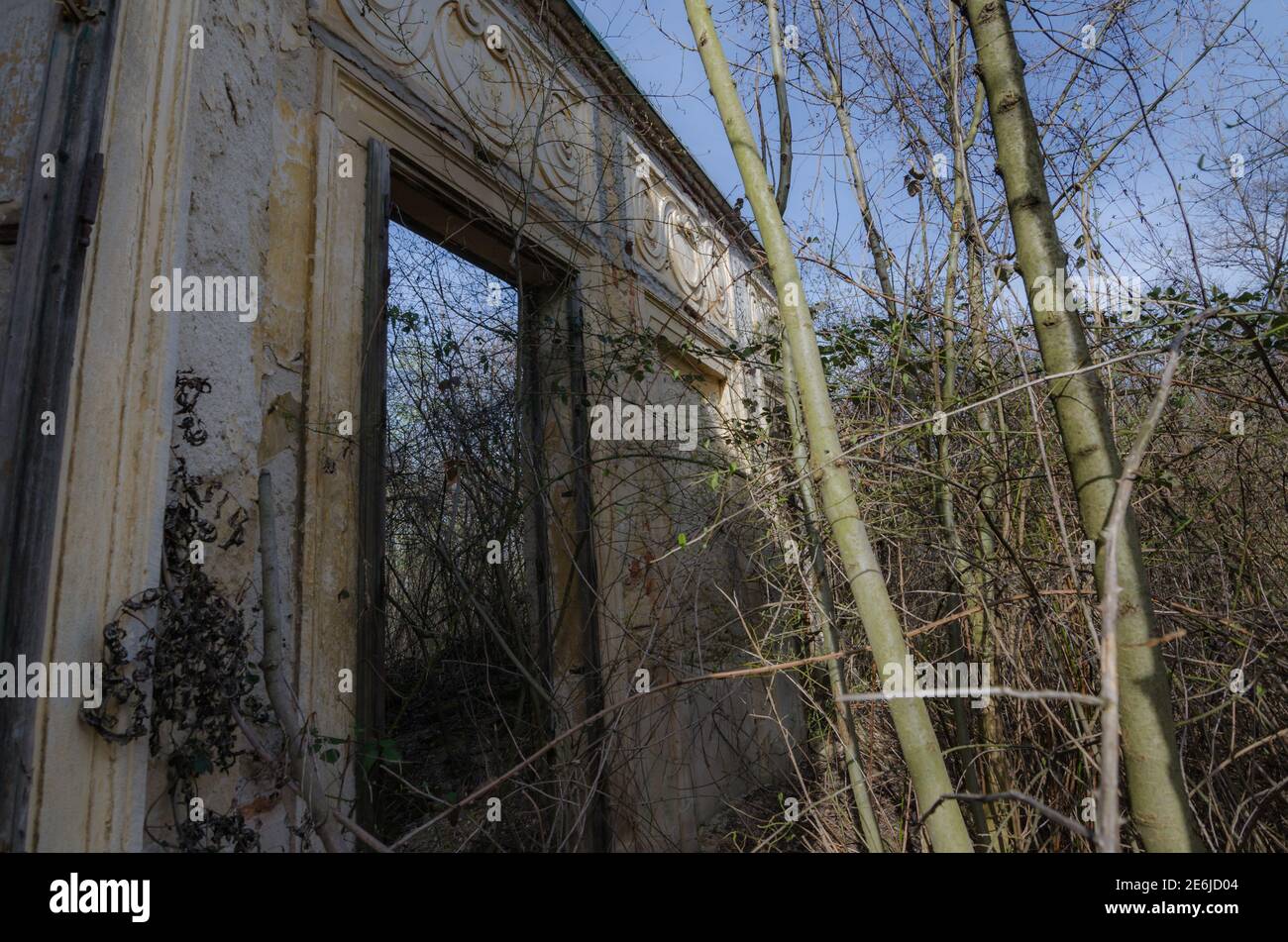 old hunting lodge with beautifully decorated wall Stock Photo - Alamy