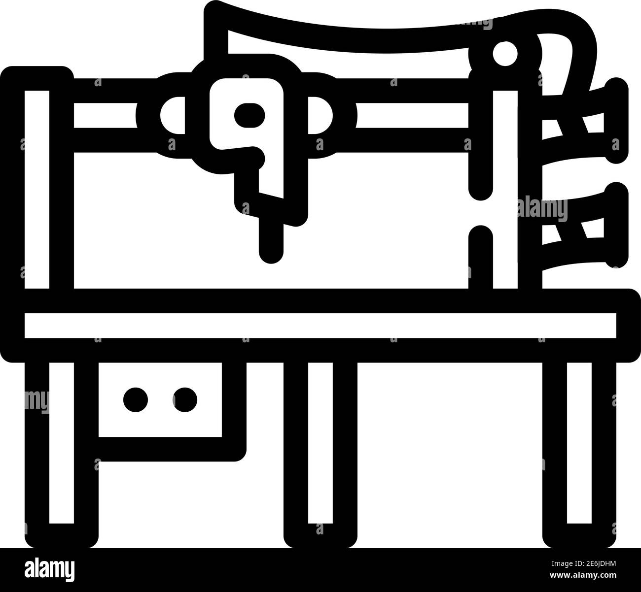 Pattern Sewing Machine Line Icon Vector Illustration Stock Vector Image