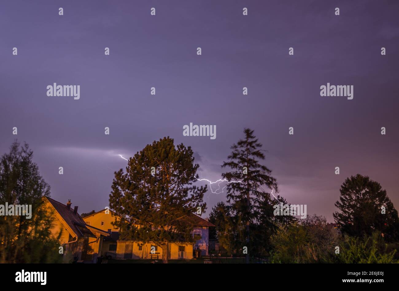 Lightning thunderstorm flash in gray hi-res stock photography and ...