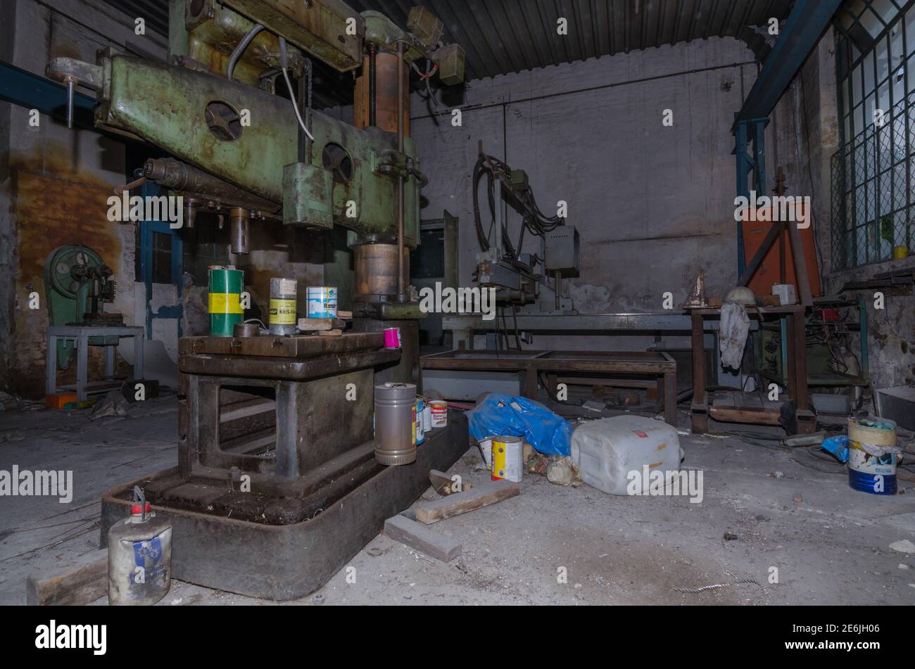 old machinery in abandoned factory Stock Photo - Alamy
