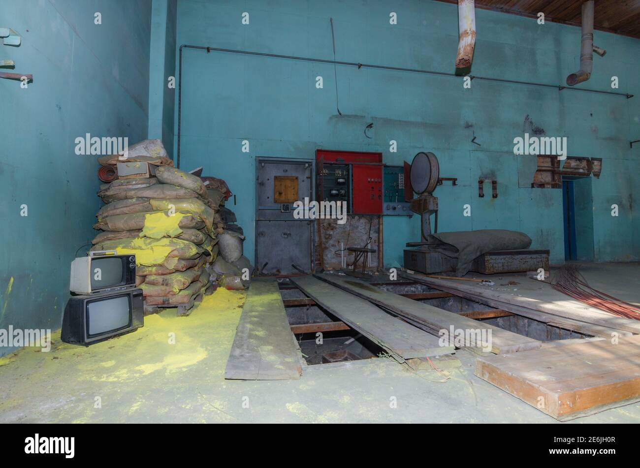 room in old abandoned factory Stock Photo - Alamy
